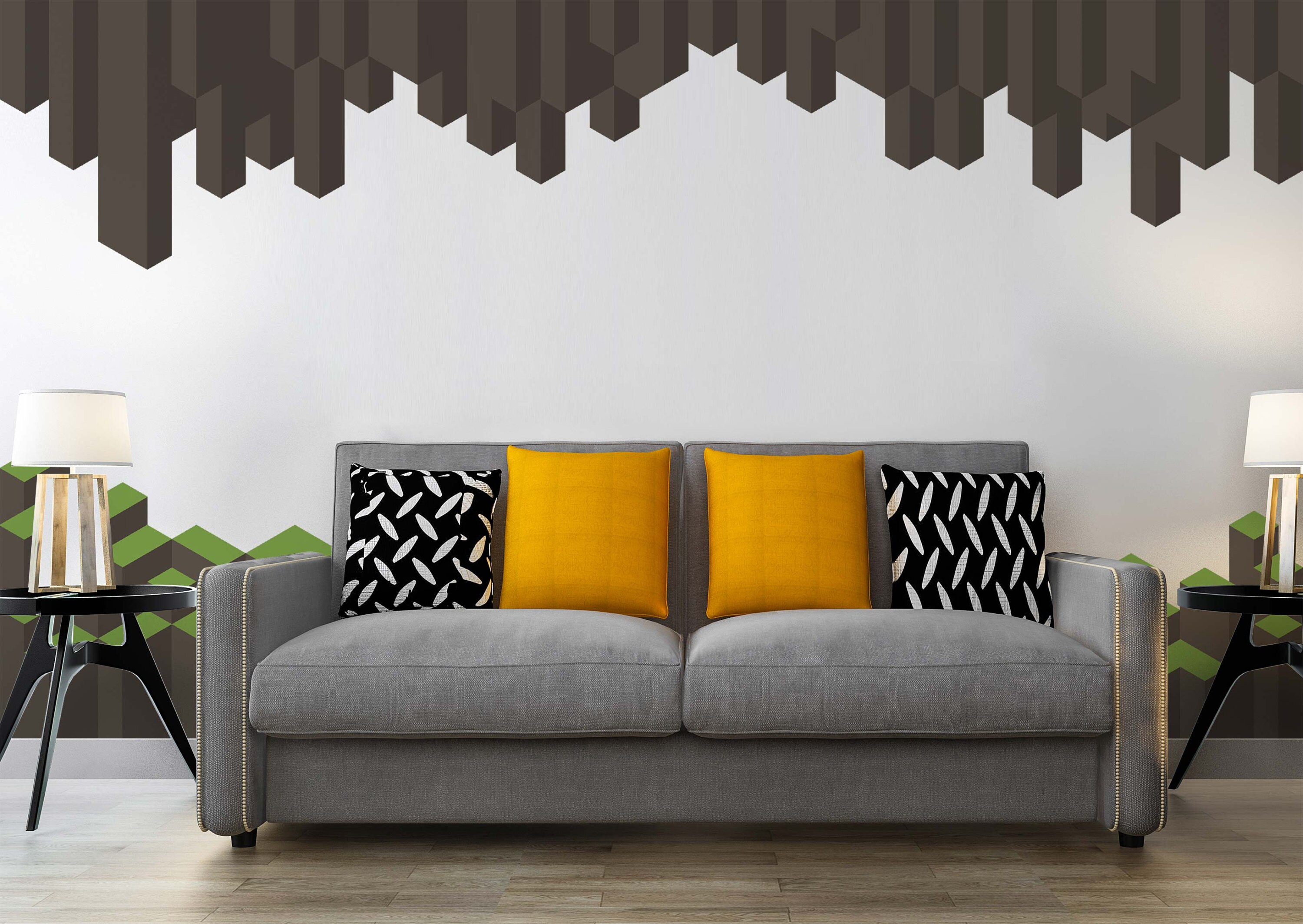 Minecraft Wall Decal Pixel Art Wall Sticker Brick Wall Decal Pixel ...