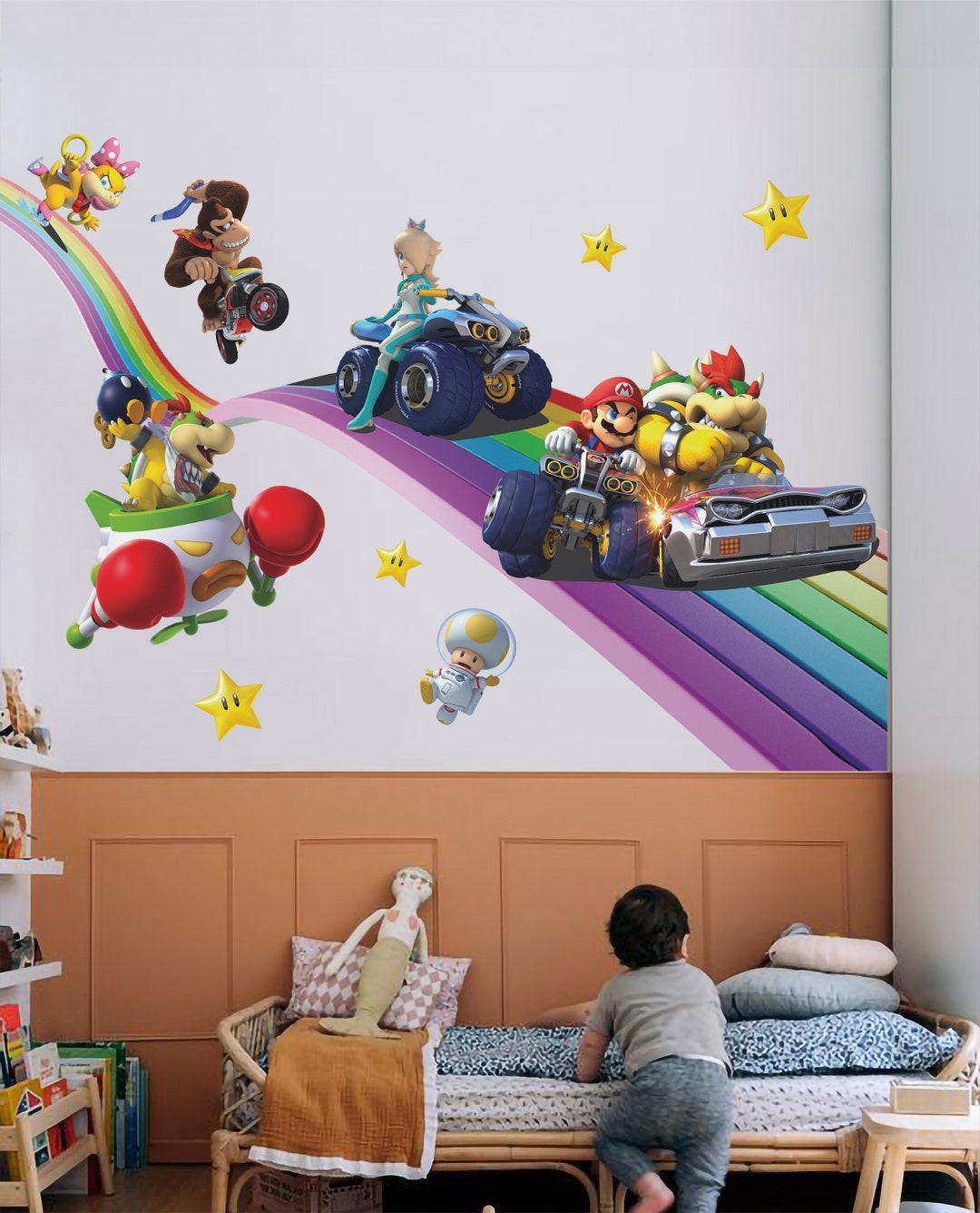 Rainbow Super Mario Kart 8 Wall Decal Mario Wall Art Bowser Wall ...