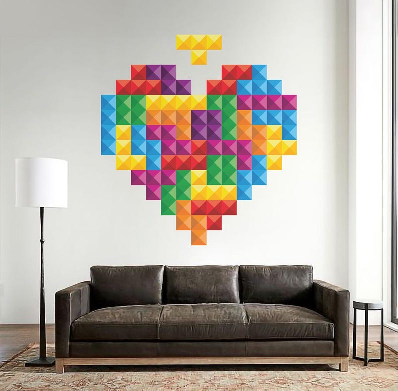 Tetris Wall Decal Puzzle Wall Sticker Puzzle Video Game Wallpaper ...