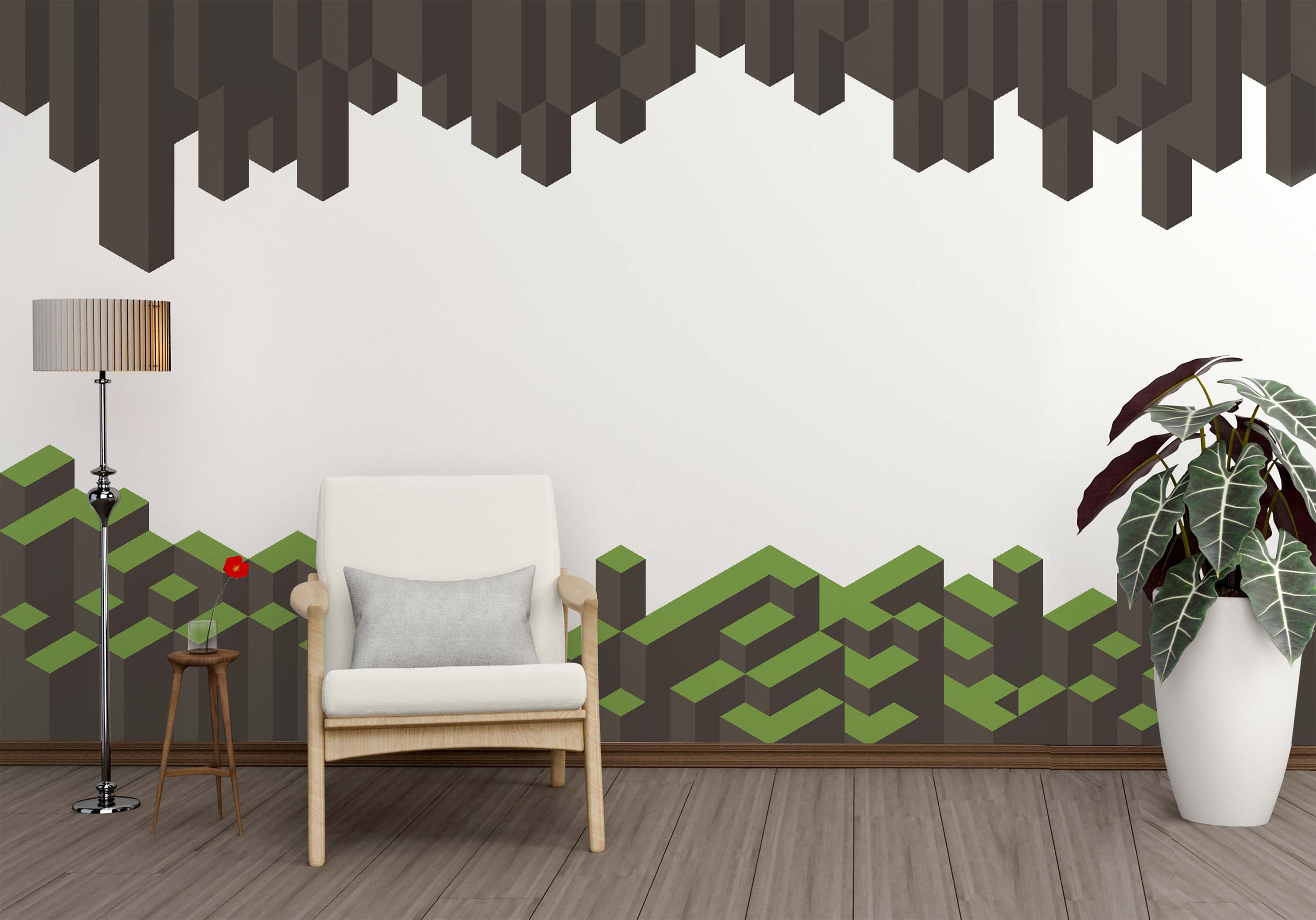 Minecraft Wall Decal Pixel Art Wall Sticker Brick Wall Decal Pixel ...