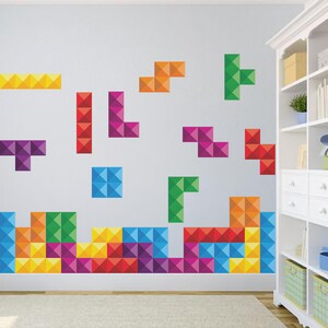 Tetris Wall Decal Tetris Game Wall Sticker Puzzle Video Game Wallpaper ...