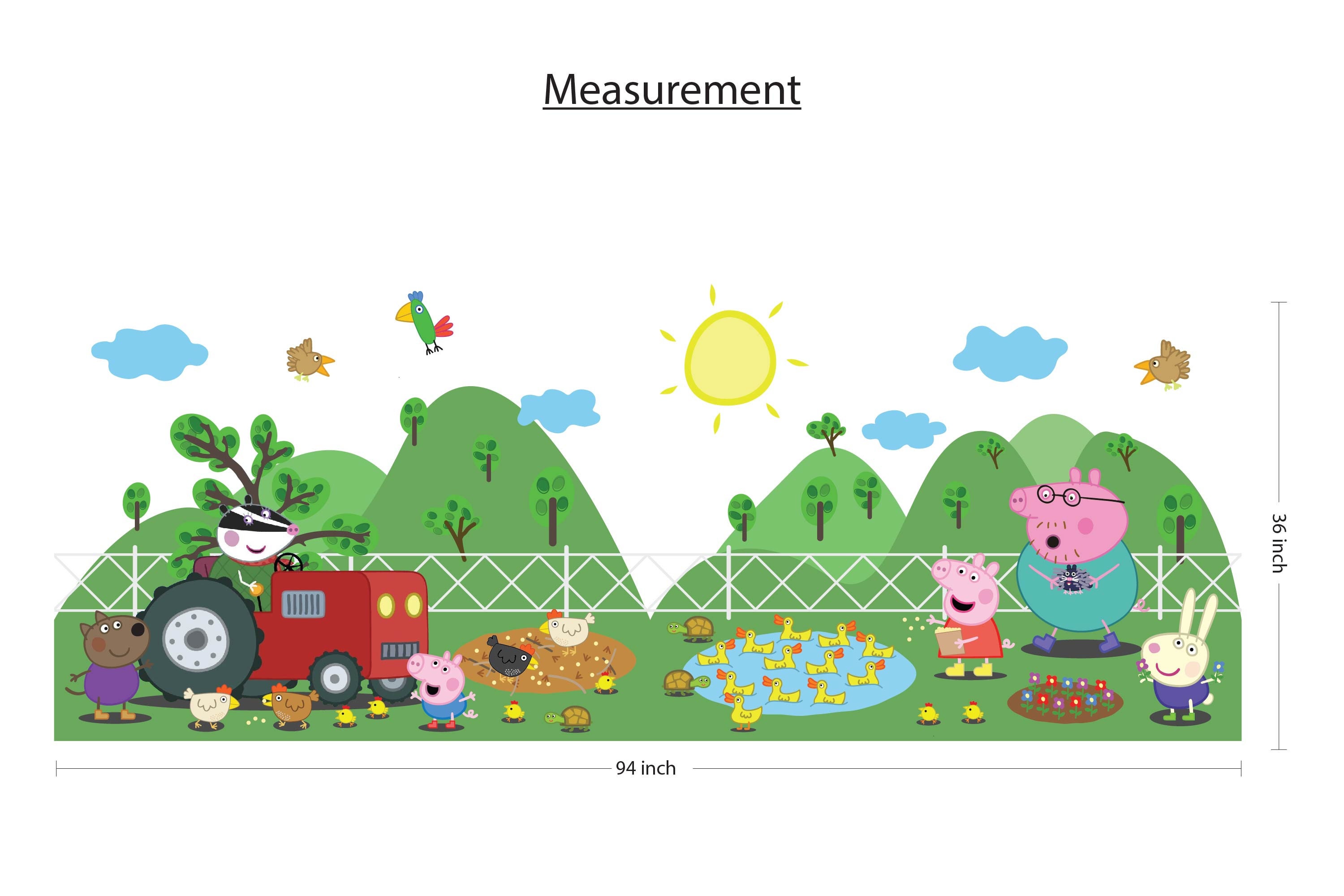 Peppa Pig Wall Decal Peppa Pig Wall Art Animal Wall Sticker Peppa ...