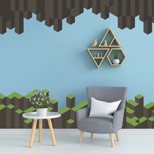 Minecraft Wall Decal Pixel Art Wall Sticker Brick Wall Decal Pixel ...