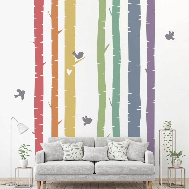 Birch Tree Wall Decal - Etsy