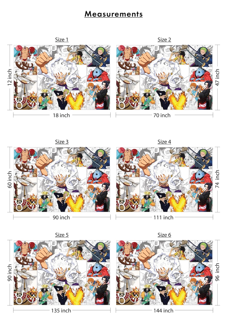 One Piece Wallpaper Japan Anime Wall Decal Japanese Manga Wall Sticker ...