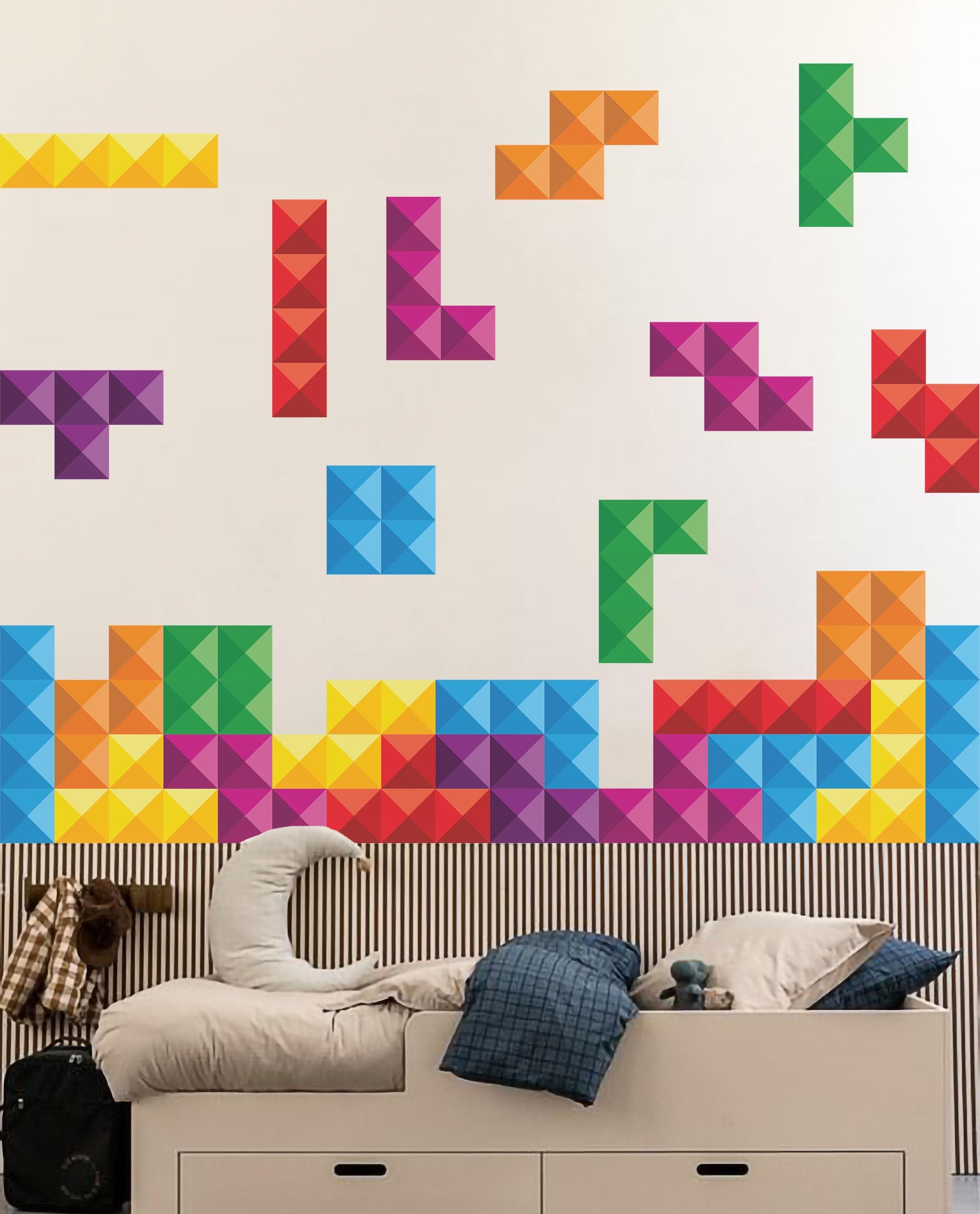 Tetris Wall Decal Tetris Game Wall Sticker Puzzle Video Game Wallpaper ...
