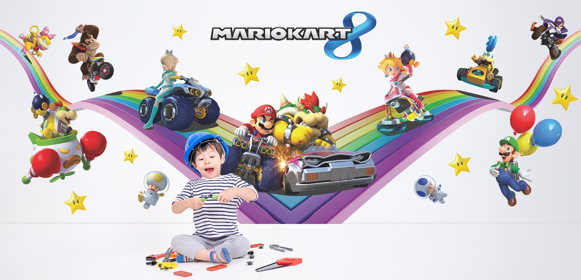 Rainbow Super Mario Kart 8 Wall Decal Mario Wall Art Bowser Wall ...