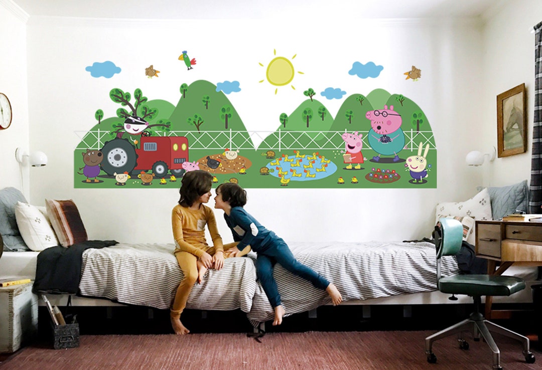 Peppa Pig Wall Decal Peppa Pig Wall Art Animal Wall Sticker Peppa ...