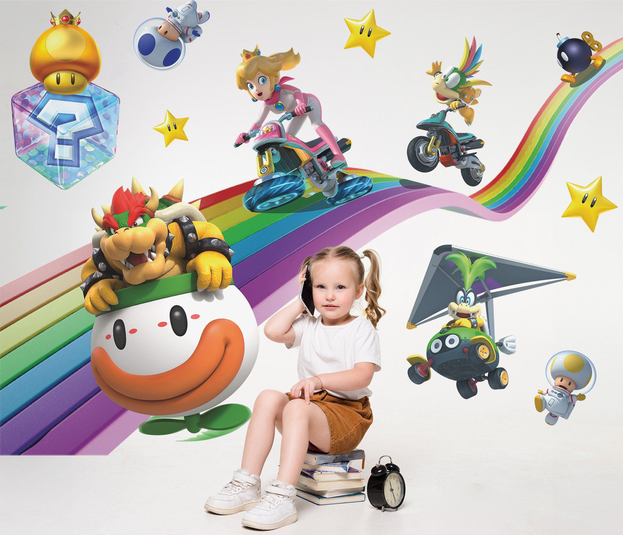 Rainbow Super Mario Kart Wall Decal Mario Wall Sticker Luigi Wall Decal ...
