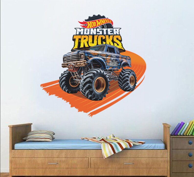 Monster Truck Wall Art Hot Cars Wall Decal Motorsports Wall Decal Car ...