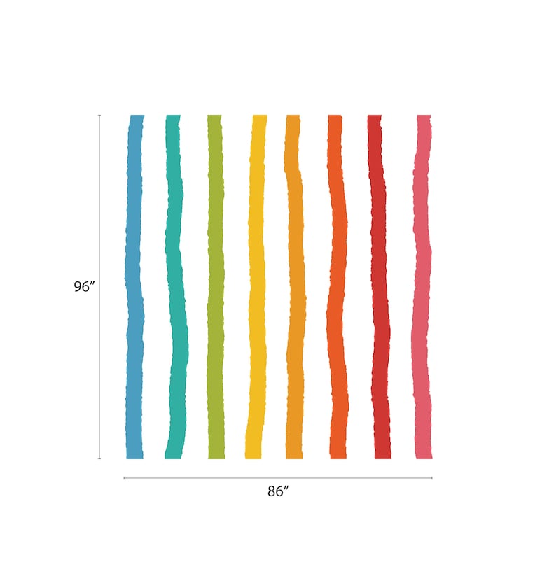 Colourful Stripe Wall Decal Rainbow Stripe Wallpaper Color Birch Tree ...