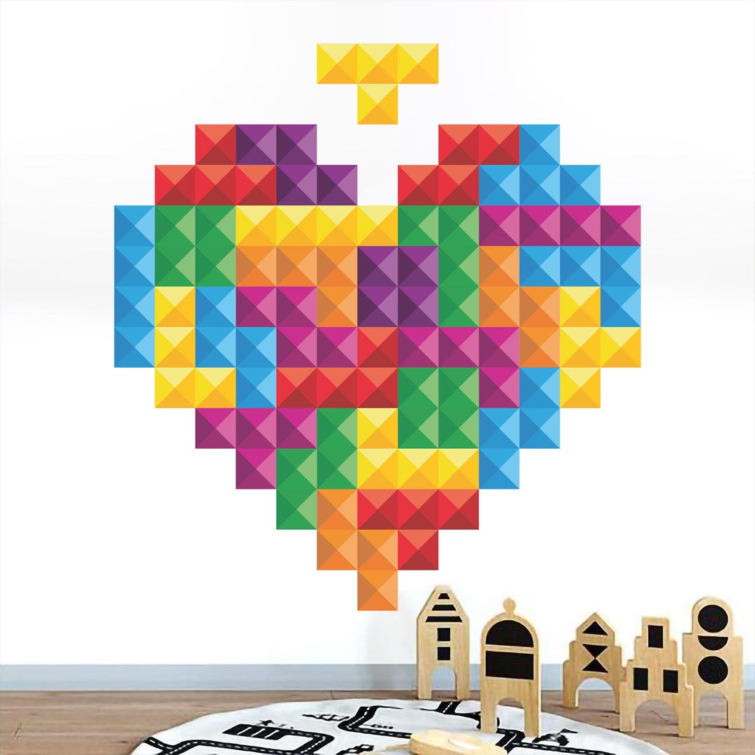 Tetris Wall Decal Puzzle Wall Sticker Puzzle Video Game Wallpaper ...