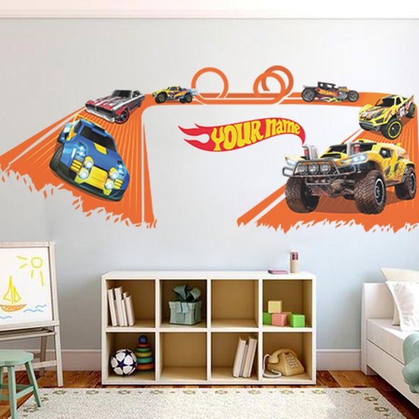 Race Car Wall Decals - Etsy