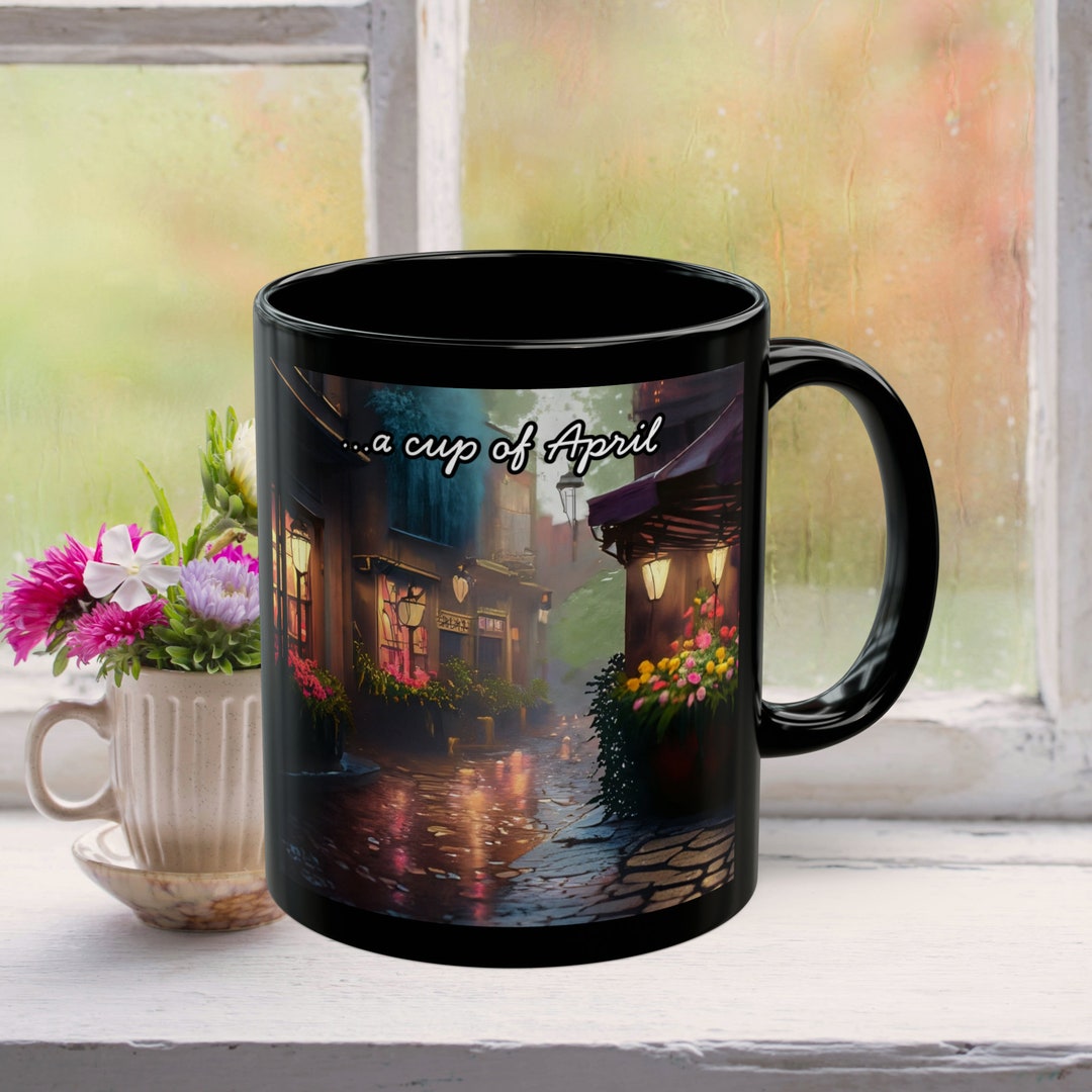 Cup of the Month April Black Mug 11oz, 15oz - Etsy
