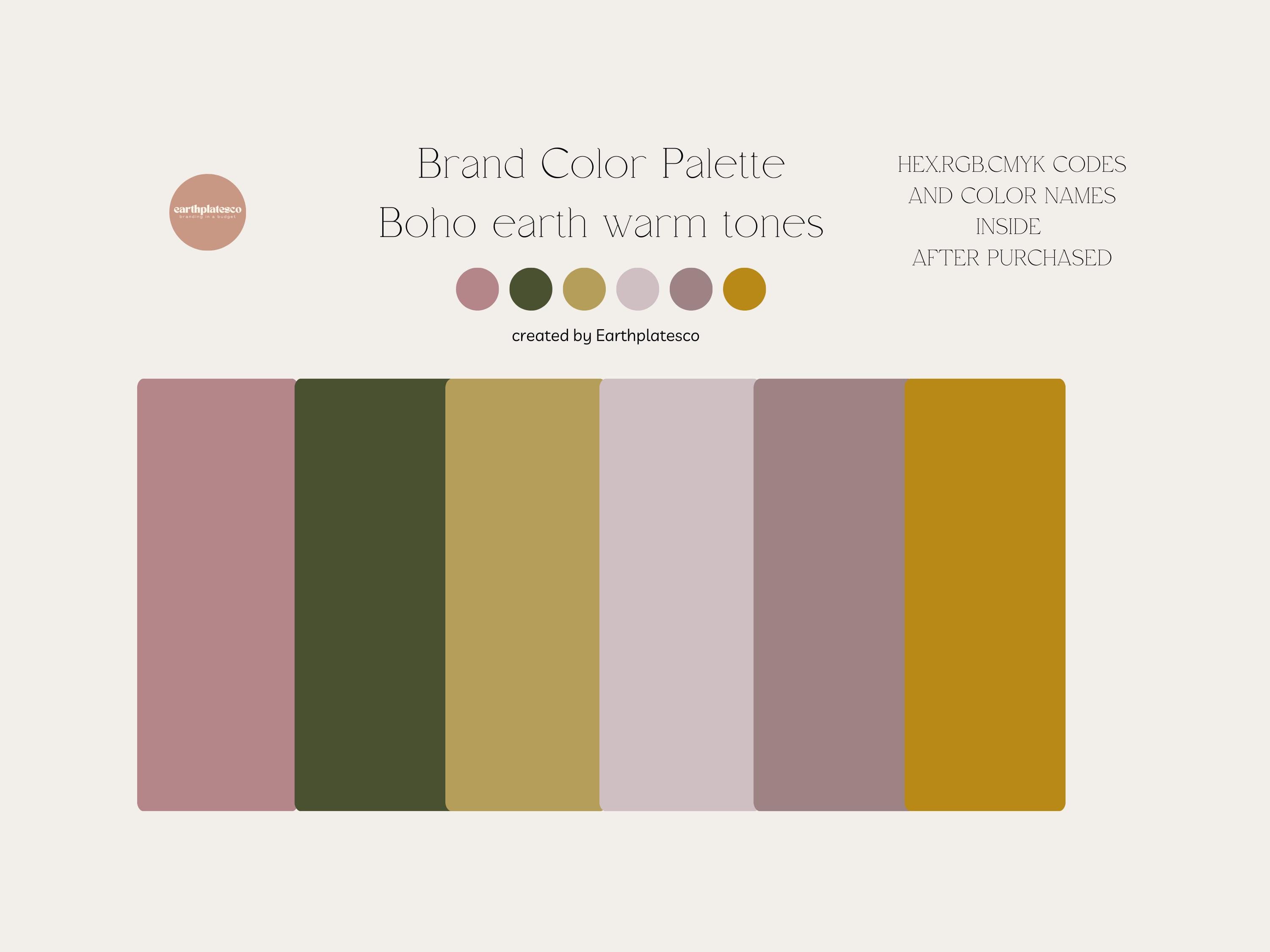 Modern Boho Earth Tones Color Palette for Small Business Branding Warm ...