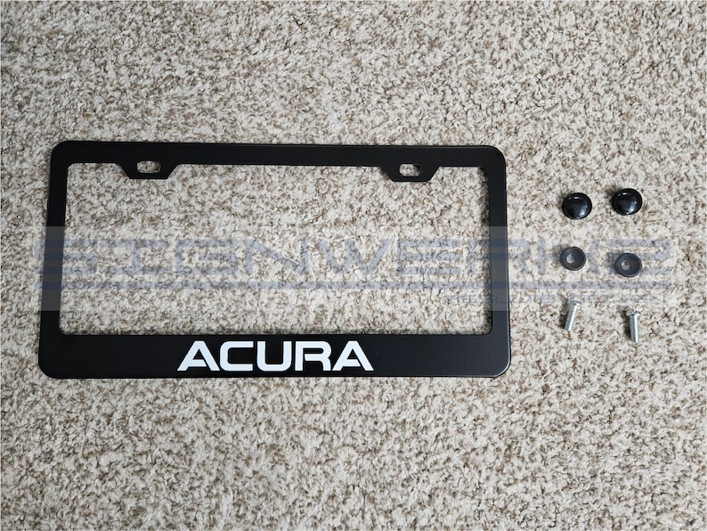 Acura Black Stainless Steel License Plate Frame - Etsy