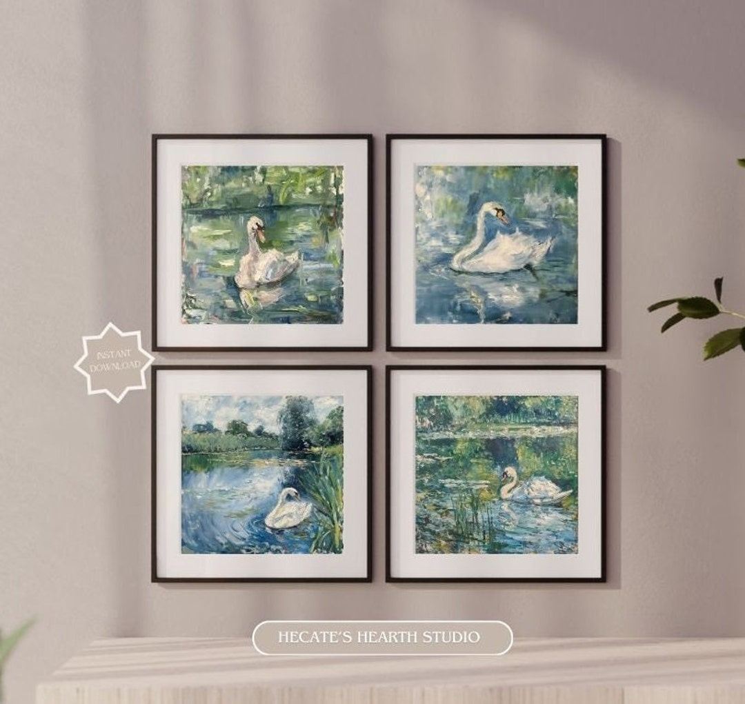 Swan Art Print | Vintage DOWNLOADABLE PRINTABLE Wall Art ...