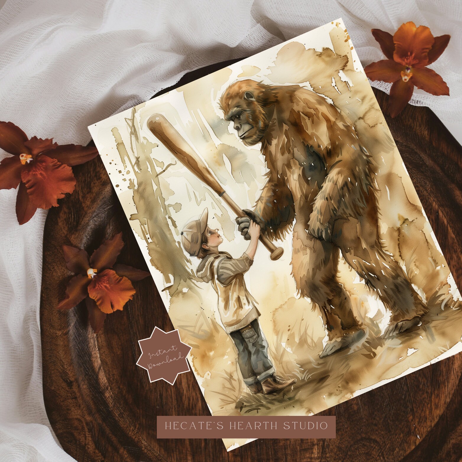 Father's Day Card | Bigfoot Father | Father and Son Baseball ...