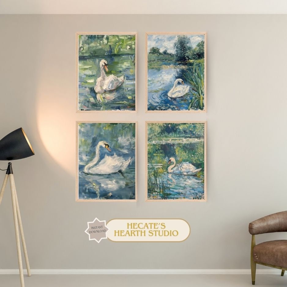 Swan Art Print | Vintage DOWNLOADABLE PRINTABLE Wall Art ...