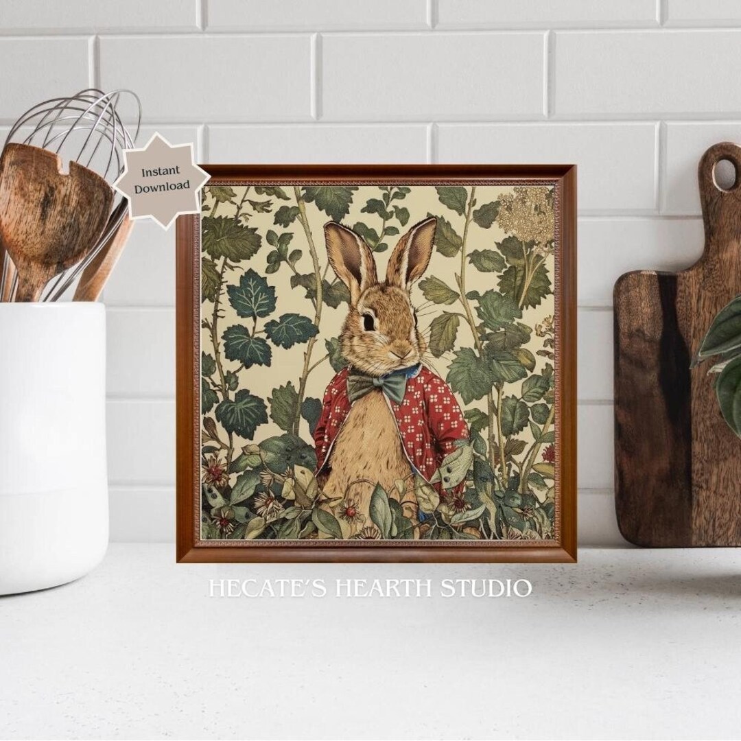 Beatrix Potter Inspired Bunny Art DOWNLOADABLE ART William Morris ...