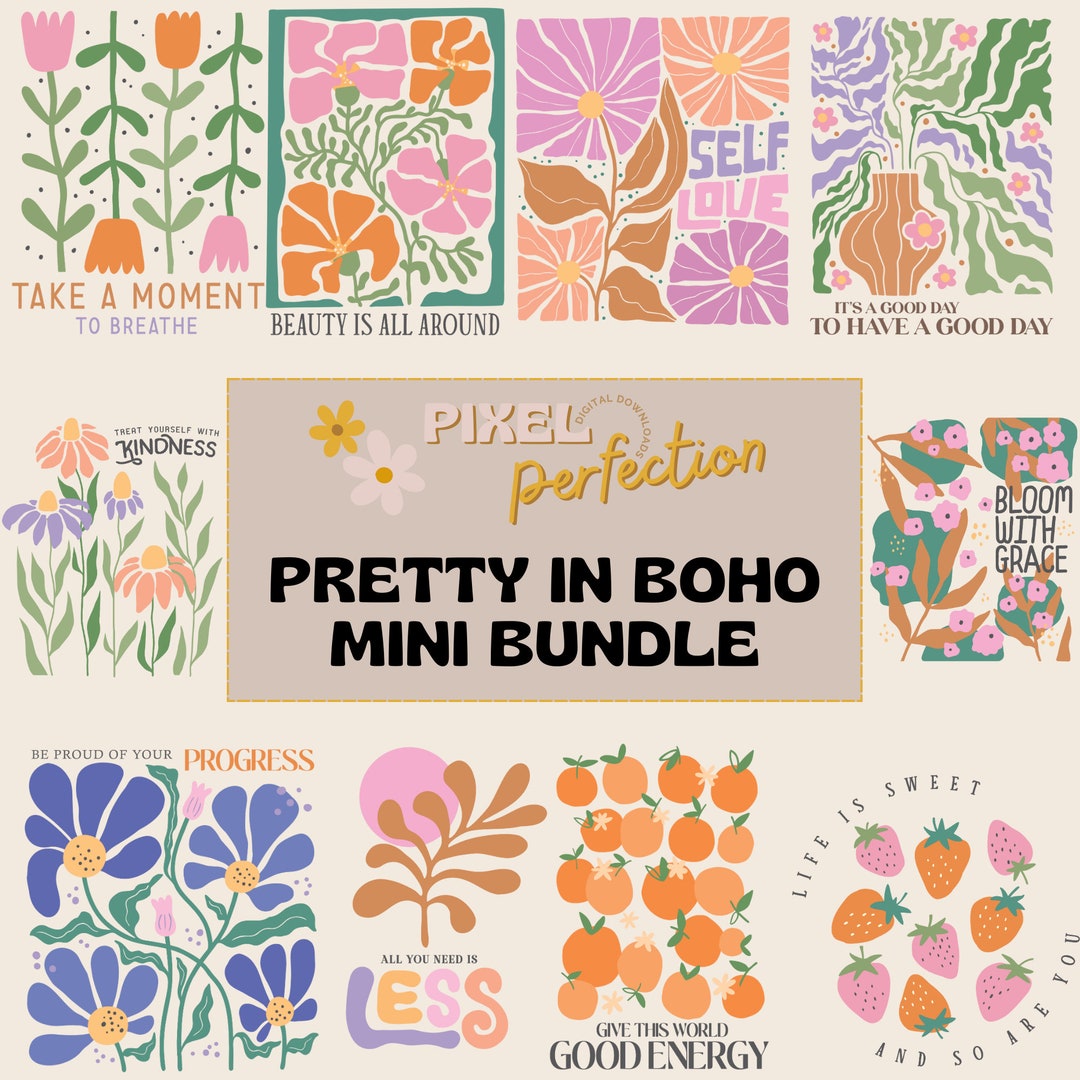 10 Pretty in Boho Bundle SVG PNG | Files for Cricut | Cute Designs ...