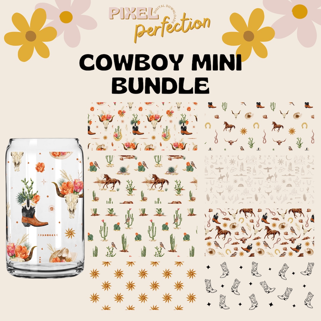 Cowboy 8 Svg Png Bundle | Files for Cricut | Libbey Can Glass 20oz ...