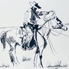 The Fall – Western Cowboy Drawing – Hand-drawn Pen & Ink Art on A2 ...