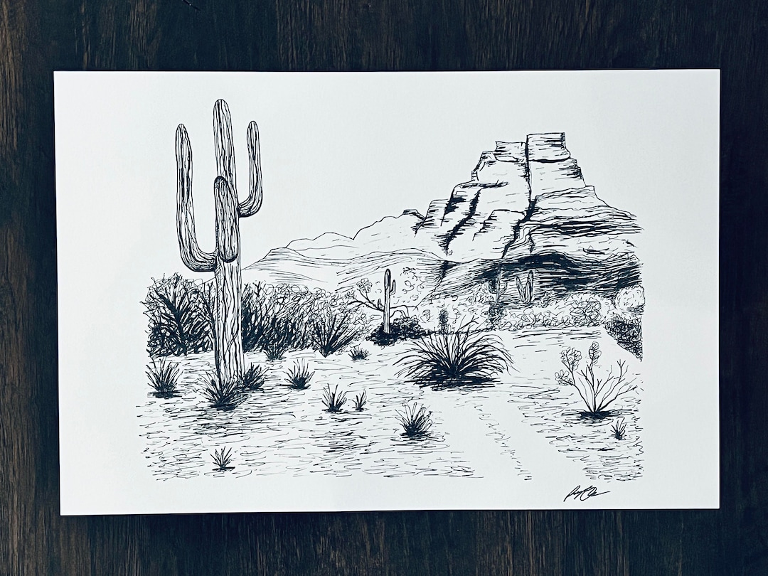 Rocky Desert | Western Fine Art Print (4x6", 5x7", 12x18") | Original ...