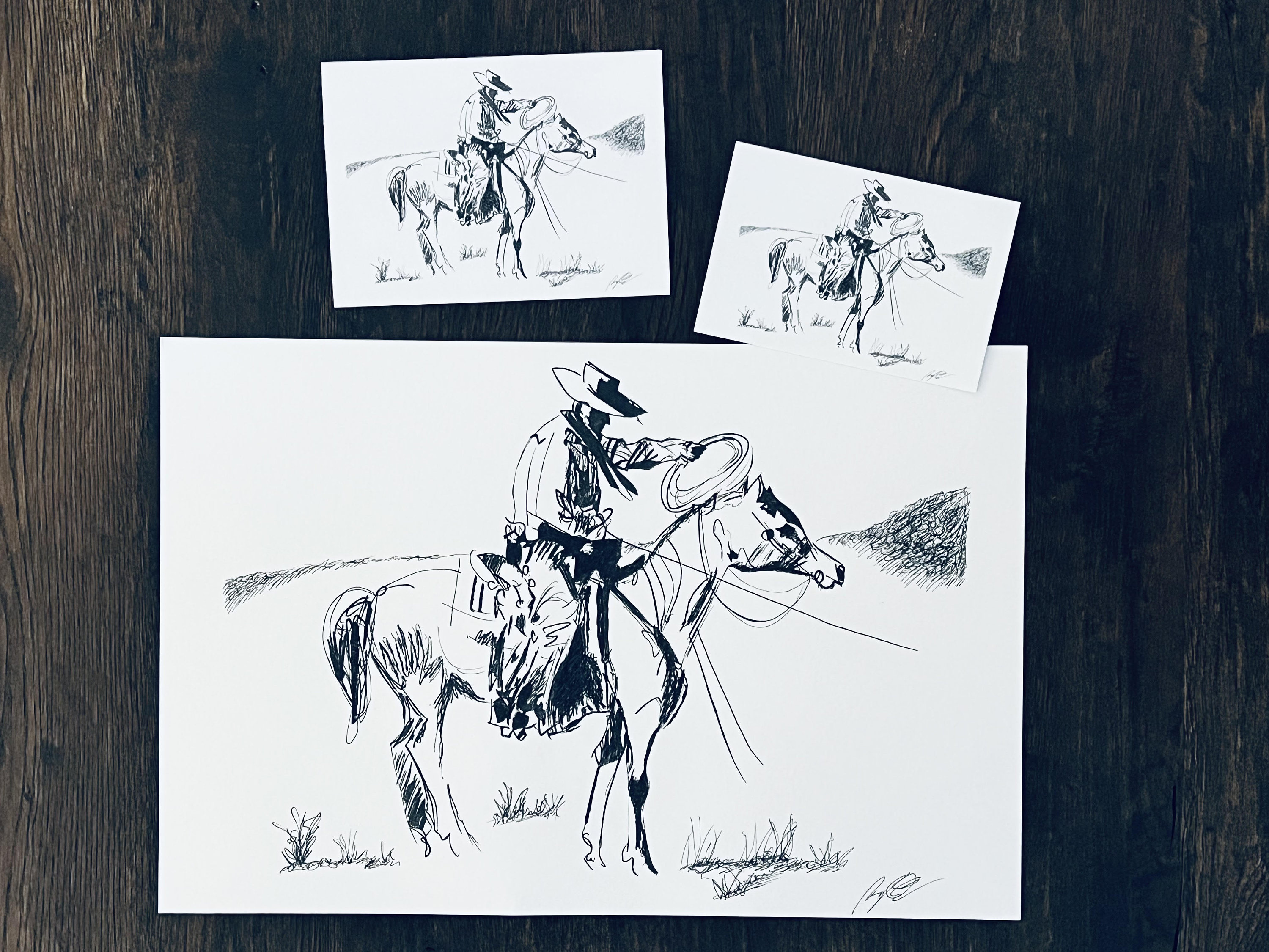 Cowboy on Horse | Western Fine Art Print (4x6", 5x7", 12x18 ...
