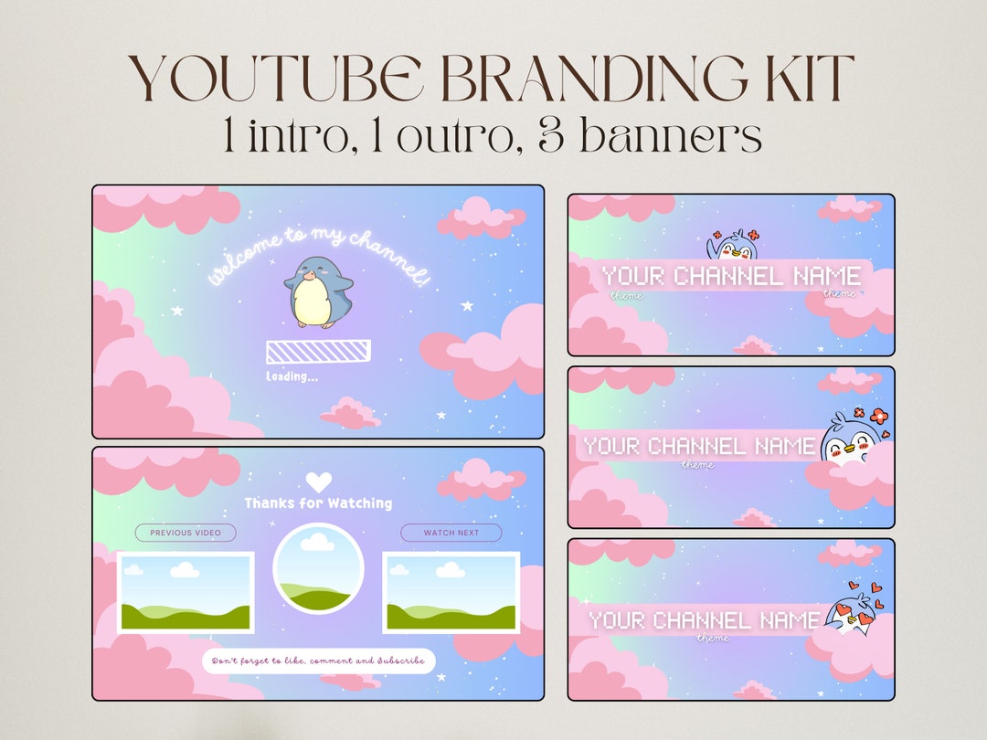 Aesthetic Custom Animated Youtube Intro, Youtube Outro, Youtube Banner, Youtube Branding Kit ...