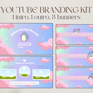 Aesthetic Custom Animated Youtube Intro, Youtube Outro, Youtube Banner, Youtube Branding Kit ...