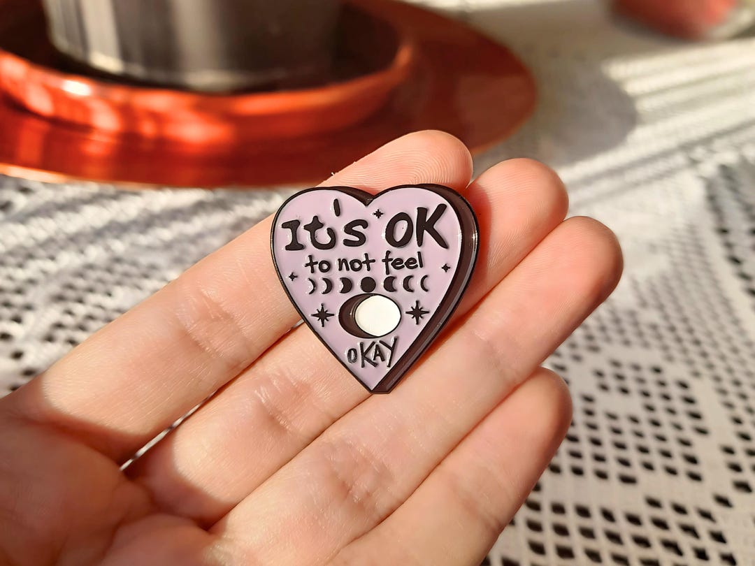 Empowering Heart Enamel Pin its OK to Not Feel Okay Mental Health ...