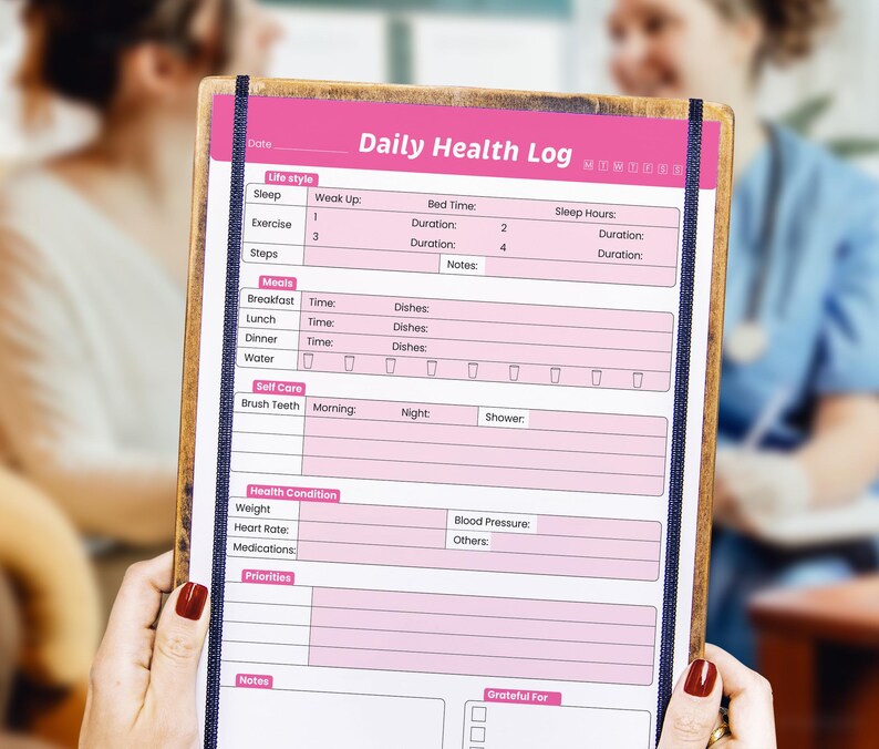 Printable Health Log Tracker: Daily Medical Journal (A4, A5, US Letter ...