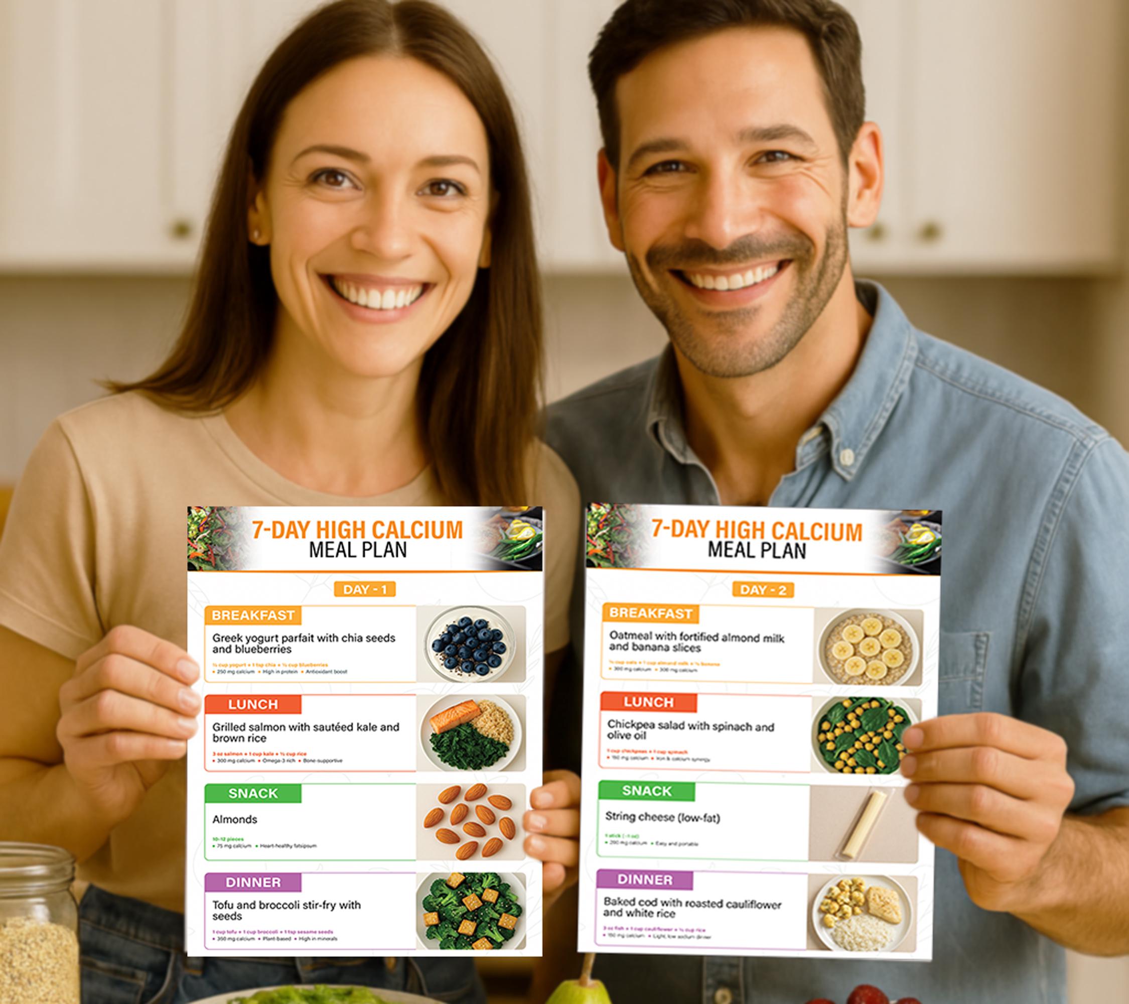7-day High Calcium Meal Plan | Printable Nutrition Guide | Bone Health ...