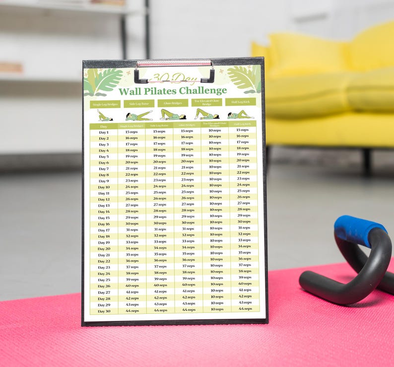 30 Day Wall Pilates Challenge PDF, Wall Pilates Exercise Plan Printable ...