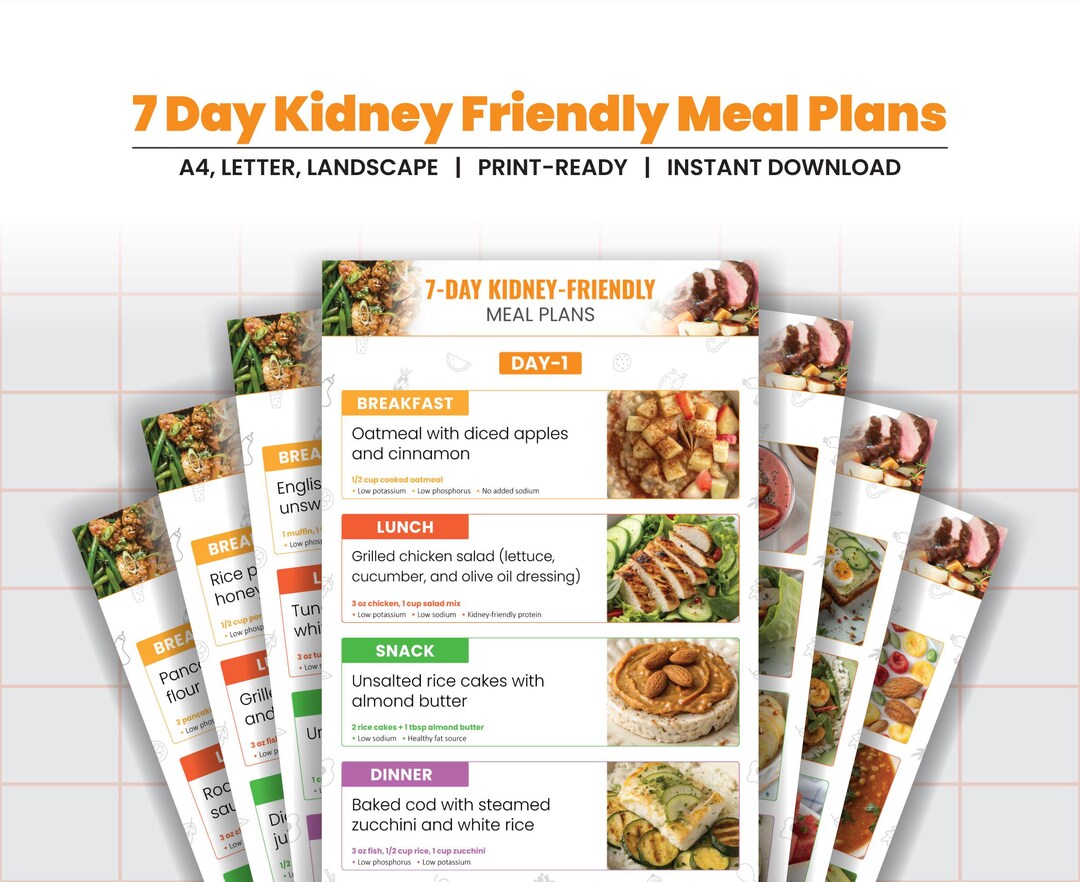 7-day Meal Plan for Kidney Disease and Diabetes | CKD Diet Plan With ...