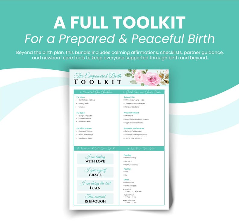 Birth Plan Template Printable PDF | Comprehensive Labor & Delivery ...