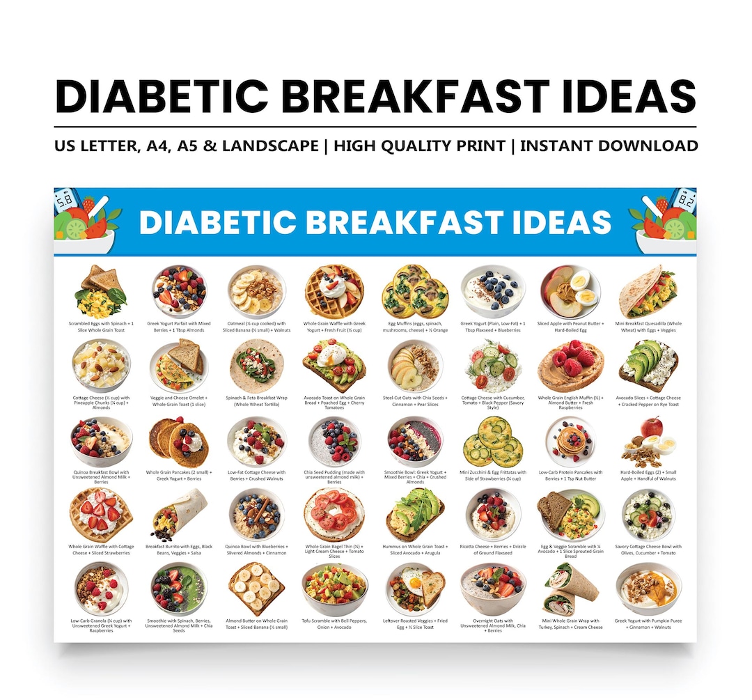 Diabetic Breakfast Ideas, Printable Healthy Morning Meals List, Low-gi ...