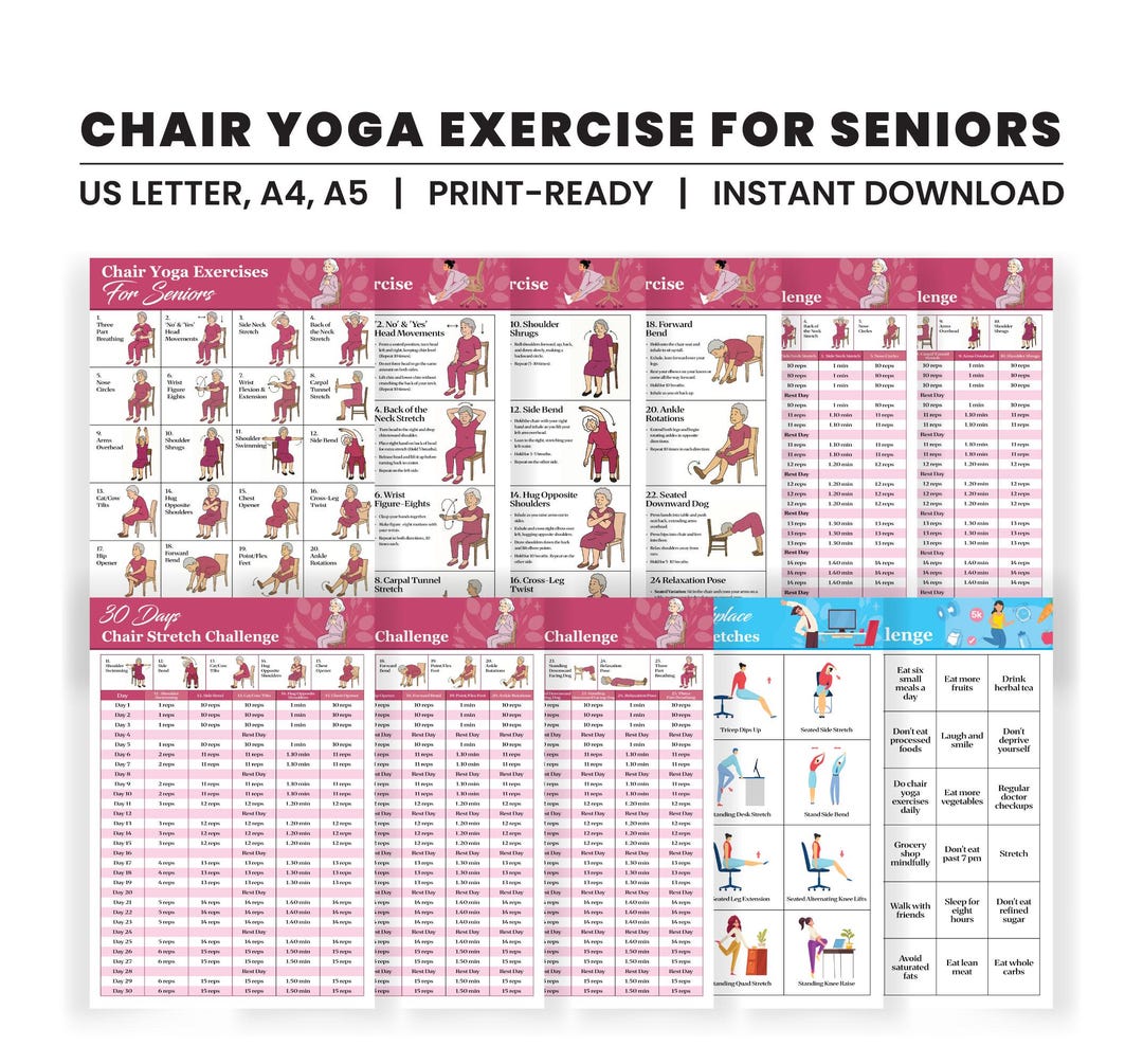 Chair Yoga Exercise Guide for Seniors, Wheelchair Users, Nursing Home ...