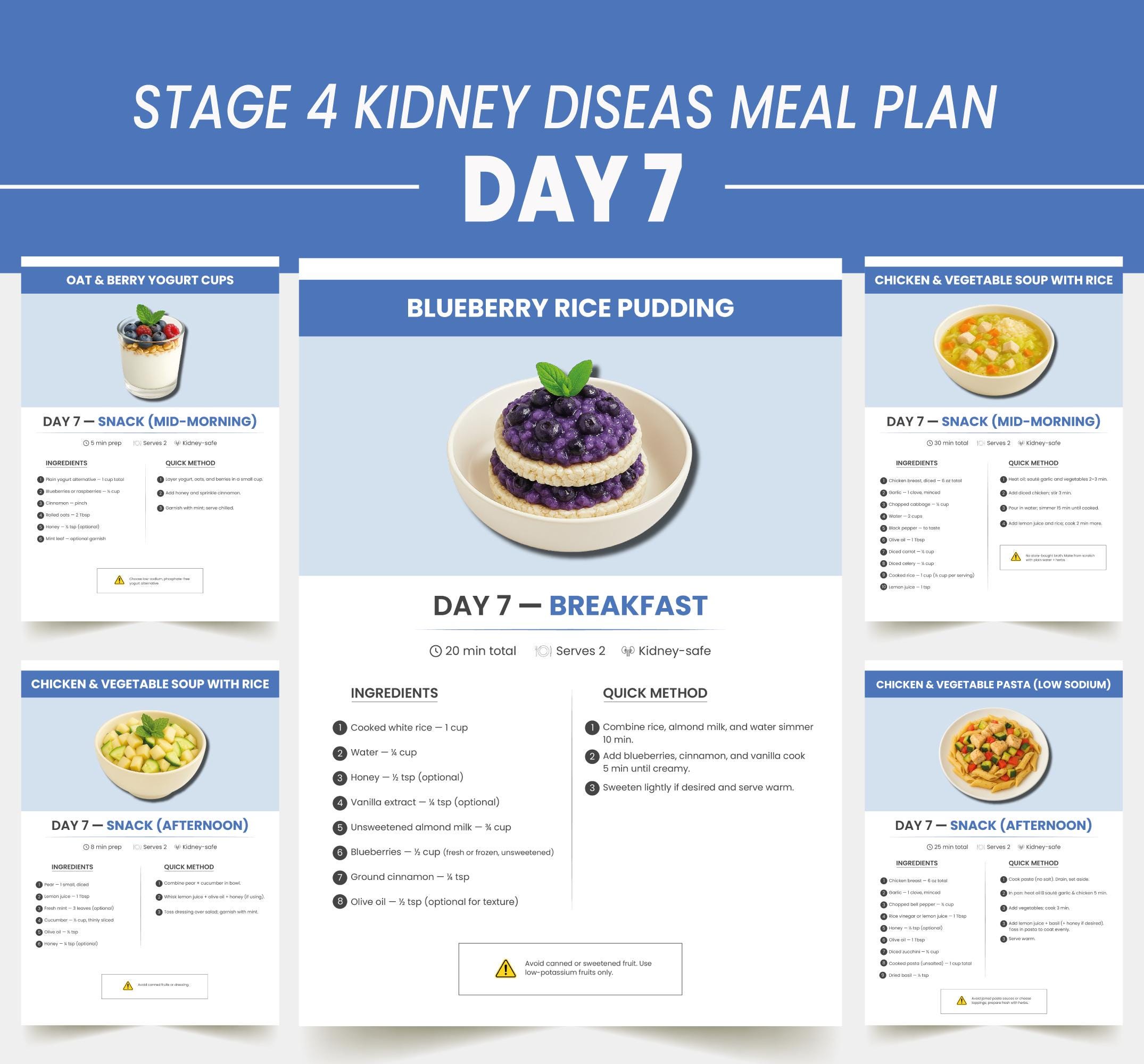 Stage 4 Kidney Disease Meal Plan | CKD Renal Diet Chart | Low Sodium ...
