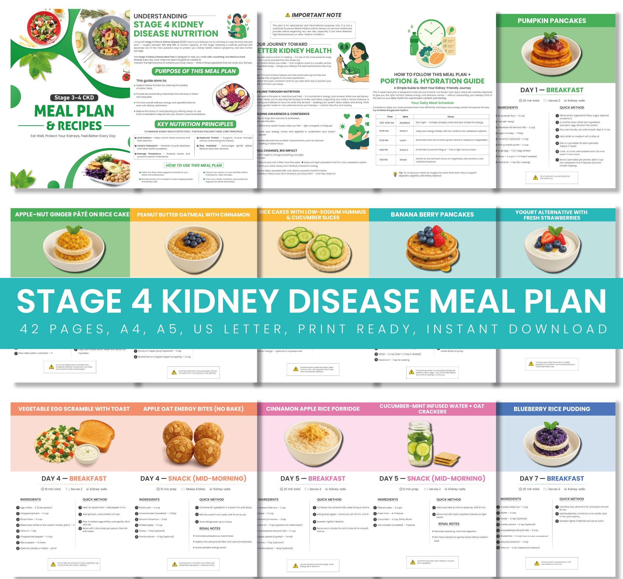 Stage 4 Kidney Diet Meal Plan, Kidney Disease Food List & Renal Diet ...