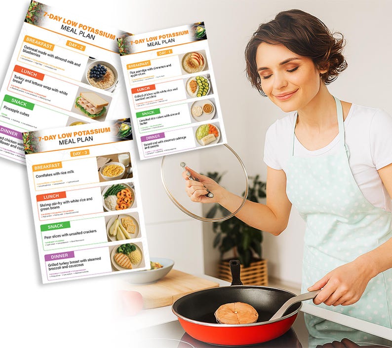 7-day Low Potassium Meal Plan | Printable Renal Diet Guide | Low ...