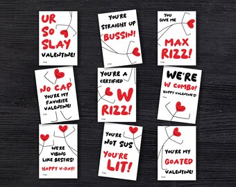 Slang Kids Valentine's Day Cards, Funny Printable Classroom Valentine ...