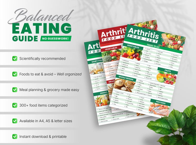 Arthritis Diet Food List for Joint Health, Anti Inflammatory Meal Plan ...