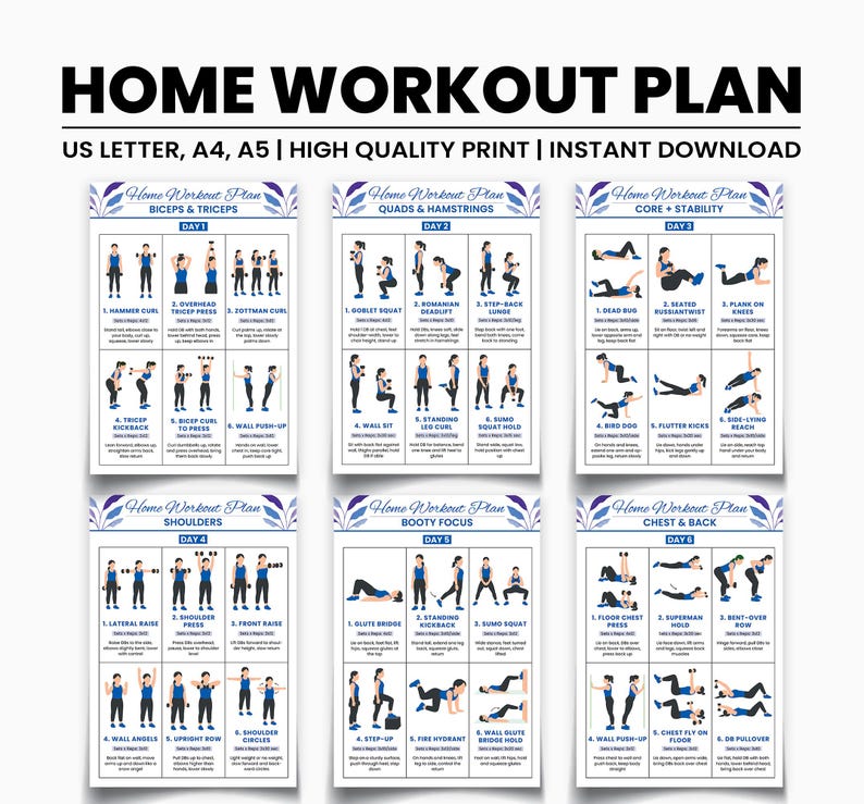 Home Workout Split Plan | 6-day Strength Program With Dumbbells ...