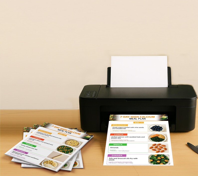 7-day High Calcium Meal Plan | Printable Nutrition Guide | Bone Health ...