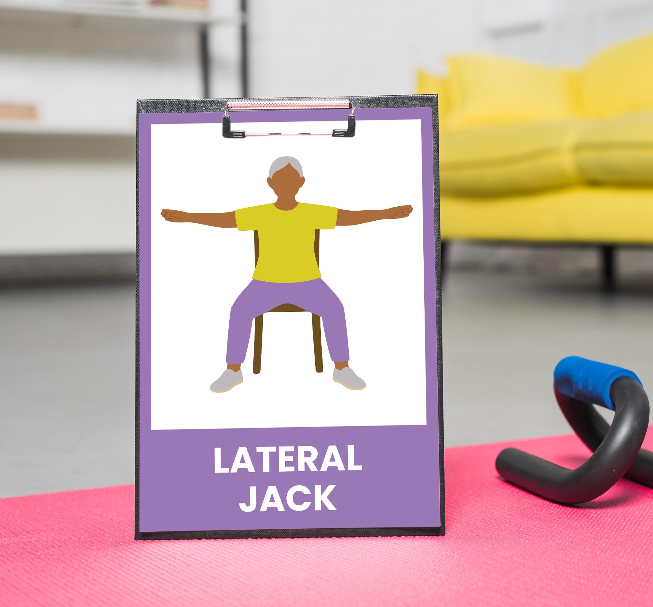 Chair Exercise Visuals for Senior, Exercise Cue Cards for Fitness ...