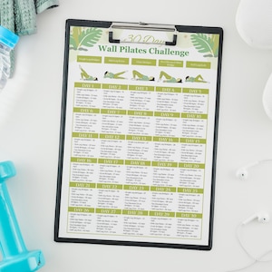 30 Day Wall Pilates Challenge PDF, Wall Pilates Exercise Plan Printable ...
