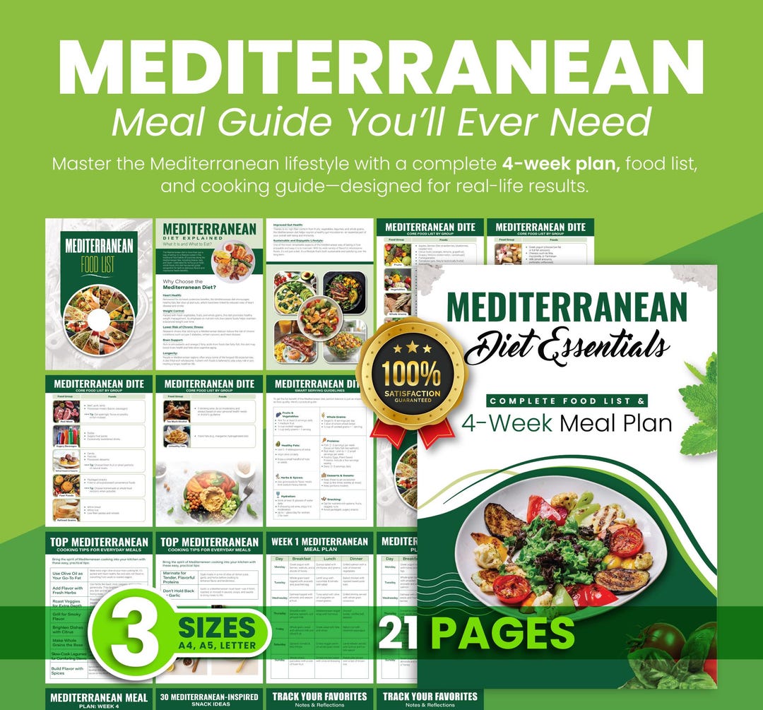 Mediterranean Diet Meal Plan, Mediterranean Diet Food List, Four Week ...