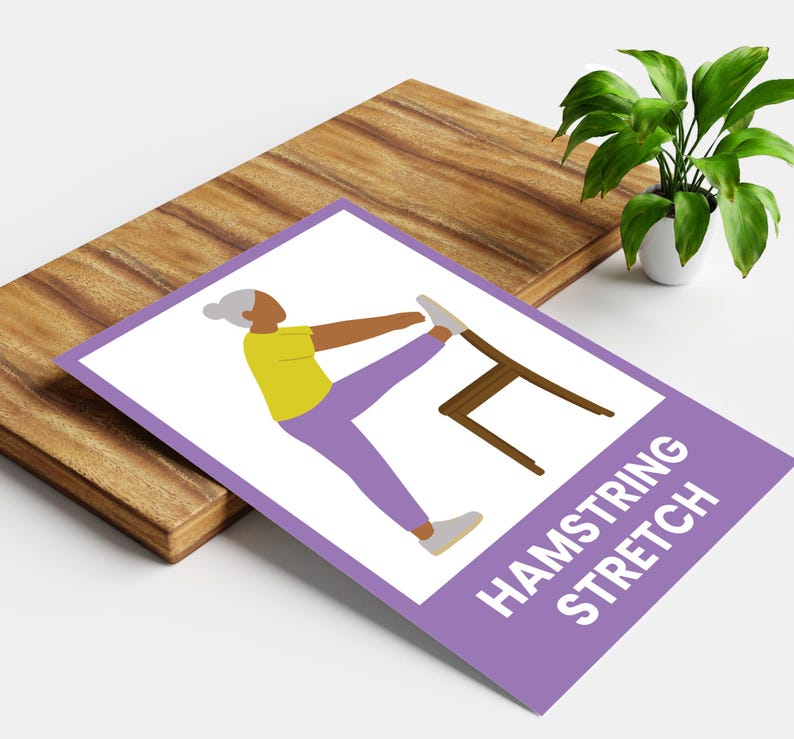 Chair Exercise Visuals for Senior, Exercise Cue Cards for Fitness ...